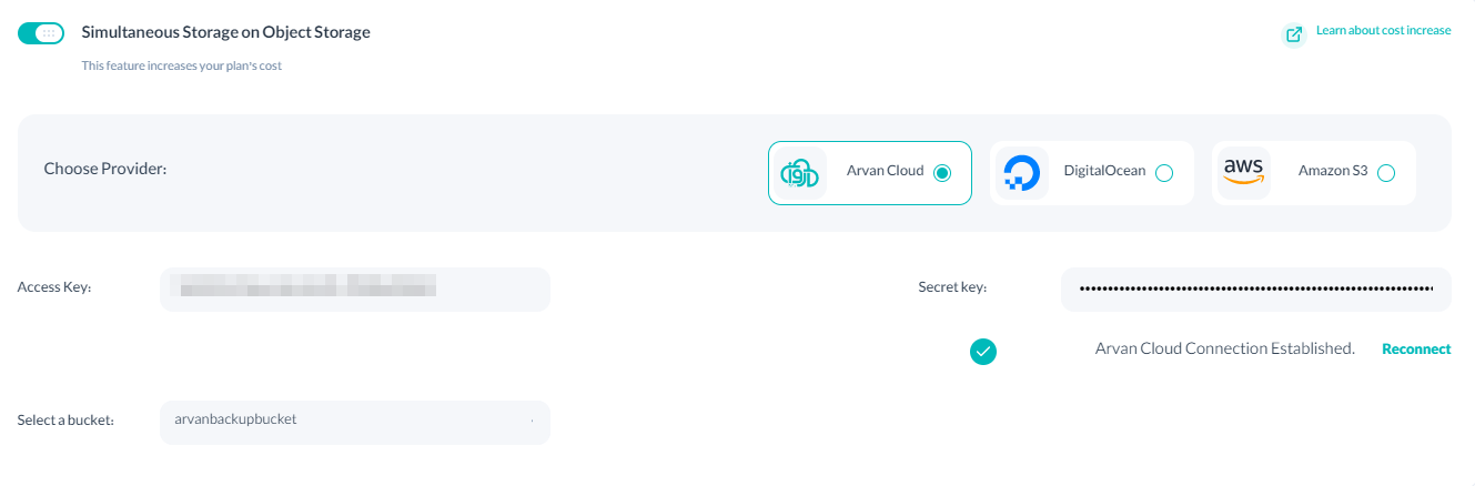 Backups | ArvanCloud's Products Documents